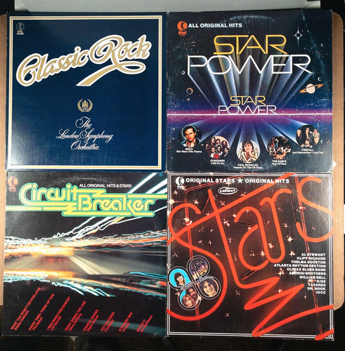 ROCK COMPILATIONS 4-RECORD LOT Classic Rock, Star Power, Stars, Circuit ...