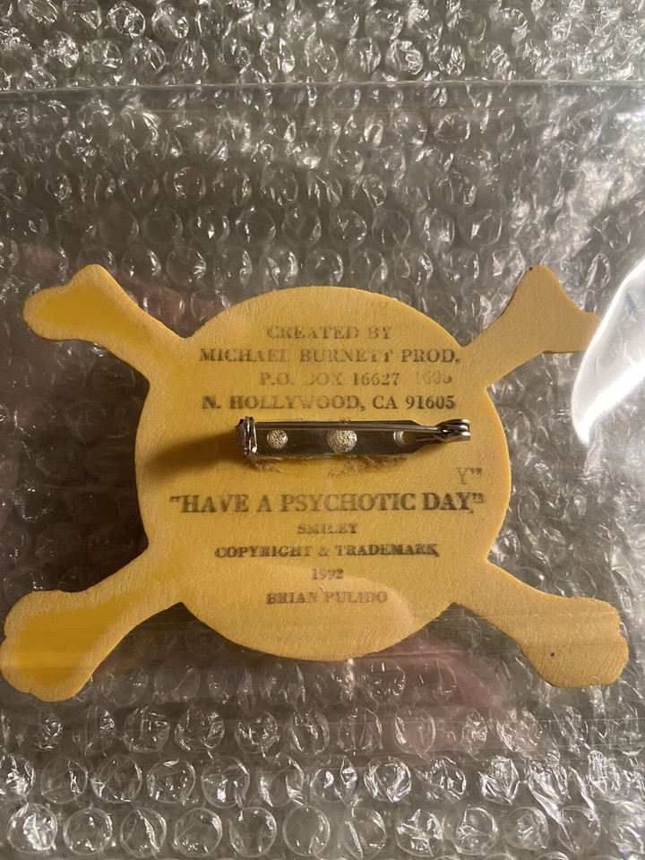 Prototype Smiley The Psychotic Resin Button Pin Evil Ernie Chaos ...