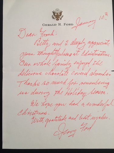GERALD FORD US PRESIDENT AUTOGRAPH SIGNED RARE FULL HAND-WRITTEN LETTER ...