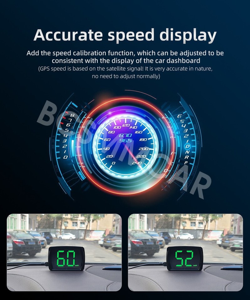 GPS Digital Speedometer Car Truck Motorcycle Head Up Display Odometer ...