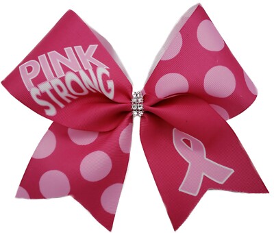 Cheer Bow - Pink Strong - Ribbon Breast Cancer Awareness | eBay