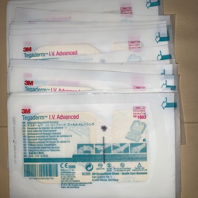 Box of 100 - 3M 1680 Tegaderm IV Advanced Securement Dressing Exp 08/20 ...