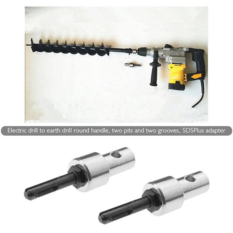 Drill Bit Adapter To Earth Auger Connector Arbor Round Shank 2 Pit 2 ...