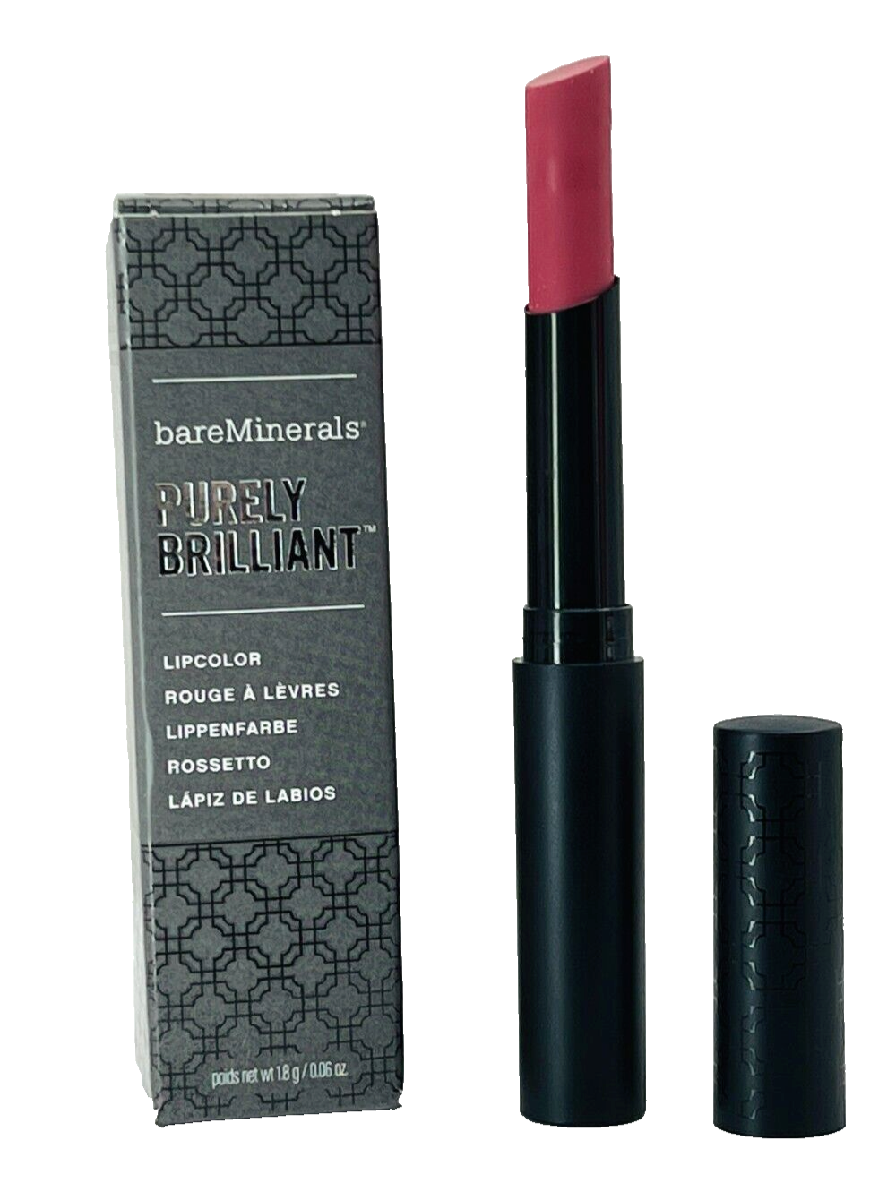 BAREMINERALS Purely Brilliant Lipcolor - 0.06oz #Vivid Rose ~ NEW IN ...