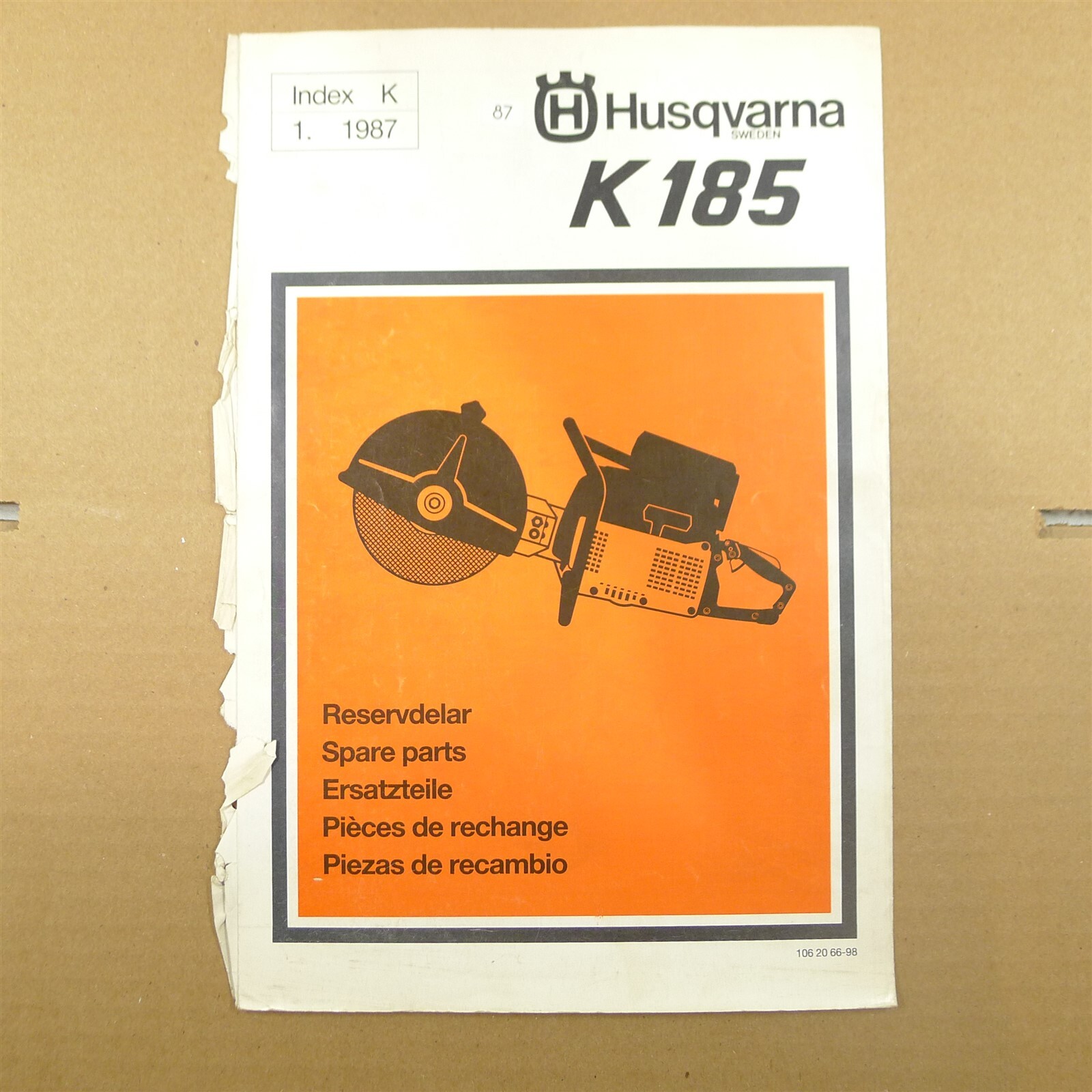 OEM Husqvarna K185 Demolition Saw Original Illustrated Parts List IPL, 1987 | eBay