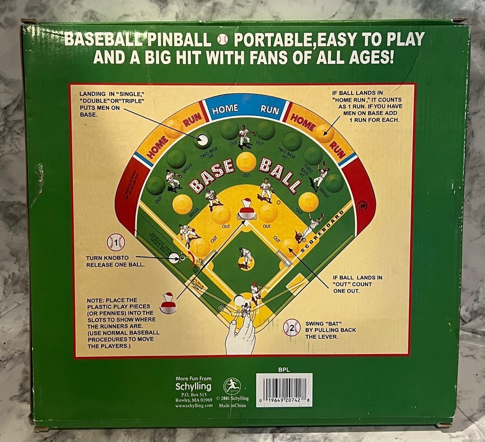 Pinball Baseball Game Portable Tabletop - 019649207428 - Schylling ...