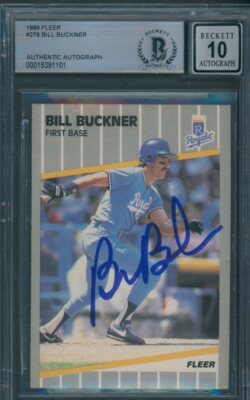 1989 Fleer #278 Bill Buckner Beckett Authentic Signed Auto 10 *1101 | eBay