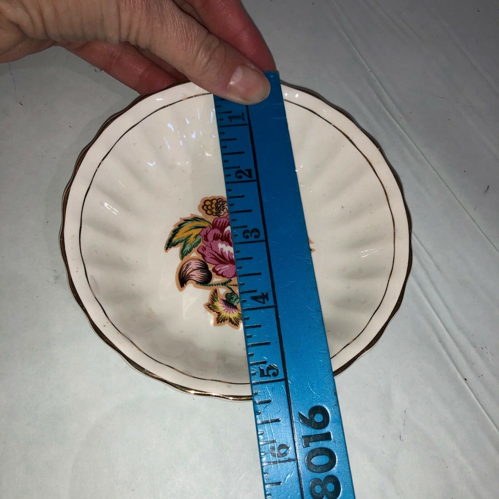 Wade (England) Harvest Ware CRETONNE Dessert Bowl, Floral Center, Gold ...