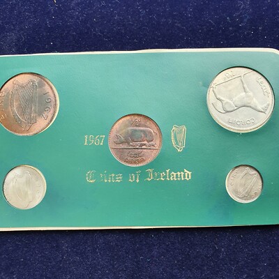 IRELAND IRISH EIRE 5 COINS SET 1967 VERY RARE SCARCE | eBay