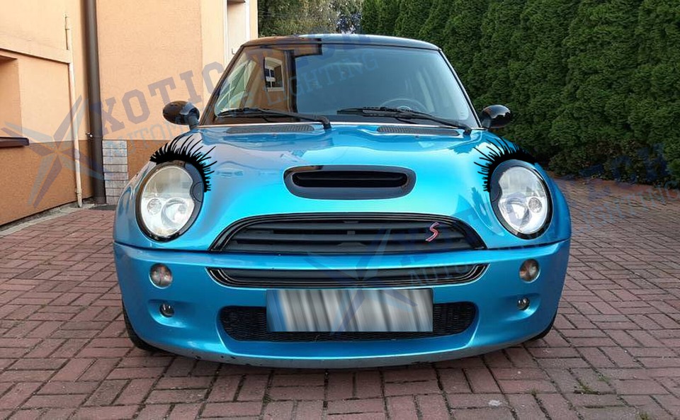 Car Eyelashes Stripe Decal Headlight Fog Eyebrow Stickers For MINI ...