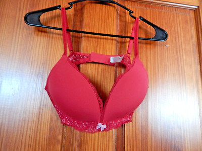 VICTORIA'S SECRTET RED DREAM ANGELS NO-WIRE BRA, MED. PADDING, SIZE 36 ...