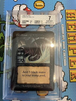1993 Magic The Gathering MTG Alpha Dark Ritual C K BGS 7 NM-MY 93/94 ...