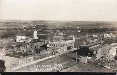 Oklahoma Ok Apache Bird's-Eye View Looking Northwest 1910 RPPC Postcard ...