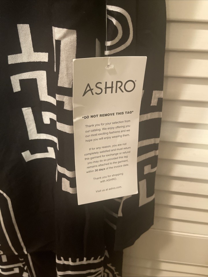 Ashro size 14 Wide Leg Pant Print Black White Pattern Lounge Pants | eBay