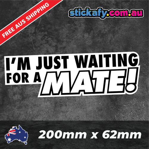 I'm Just Waiting for a mate Sticker Funny Laptop Car Window Bumper 4x4 ...