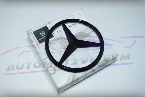 X167 GLS FOR Mercedes GLOSS BLACK Star Emblem Rear Trunk Lid Badge ...