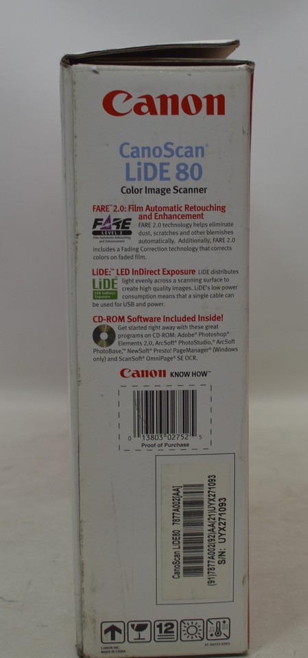 Canon CanoScan LiDE 80 35mm film CIS Color Image Scanner *New Unused ...