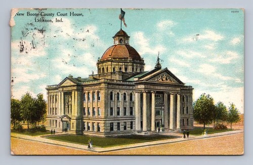 New Boone County Court House LEBANON Indiana Antique Postcard 1908 | eBay