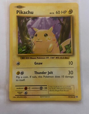 Basic Pikachu 60hp 35/108 LV 12 2016 (pre-owned). | eBay