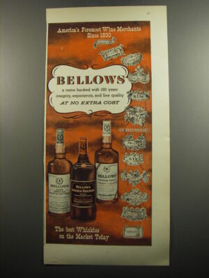 1951 Bellows Whiskey Ad - The best Whiskies on the market today | eBay