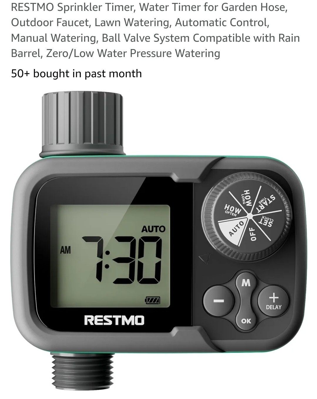 RESTMO Sprinkler Timer, Water Timer for Garden Hose, Outdoor Faucet ...