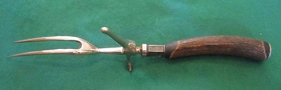 Antique Stag Handled Serving Prong Fork Decorative Detail | eBay
