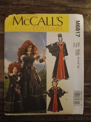 McCalls Costumes Sewing Pattern M6817 Brave Merida Girls Size 3-8 2013 ...