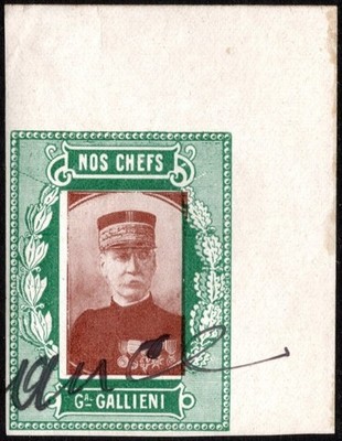 Vintage France Poster Stamp Our Leaders General Joseph Simon Gallieni ...