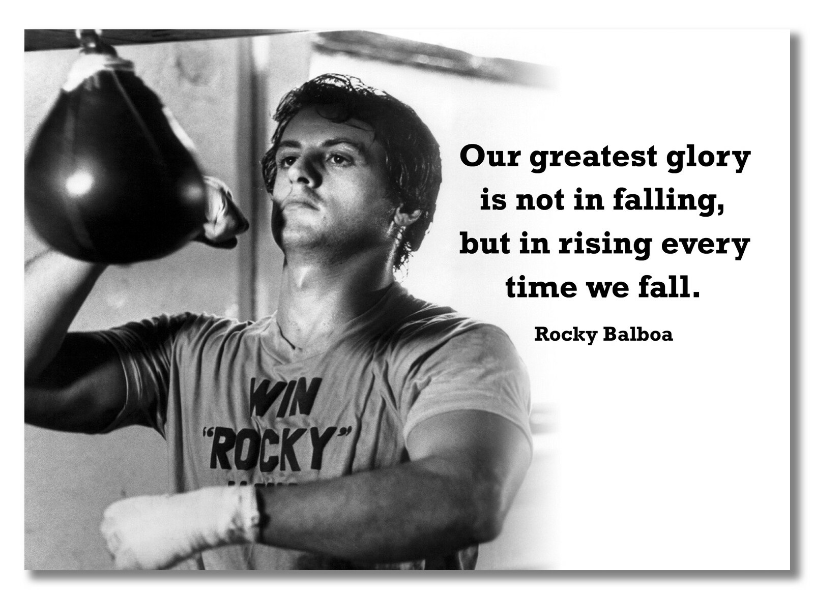Rocky Balboa 1 Motivation Boxing Greatest Glory Quote Print ...