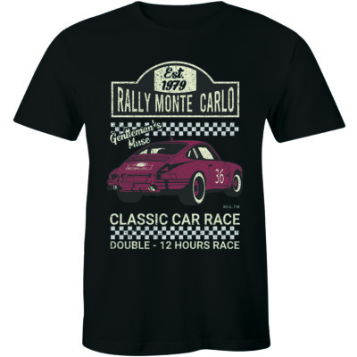 Monte Carlo Rally Mini T Shirt classic car show Racing Race Vintage Tee ...