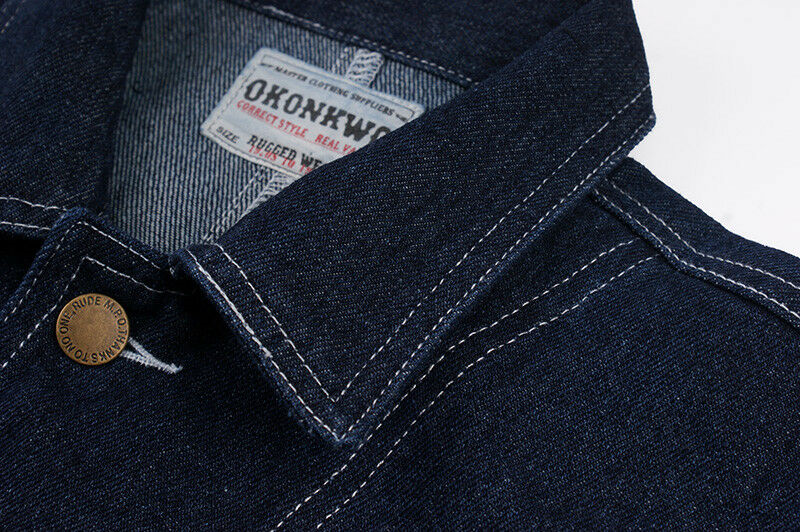 Railroad Denim Jacket Vintage Striped Men's Work Jean Chore Casual ...