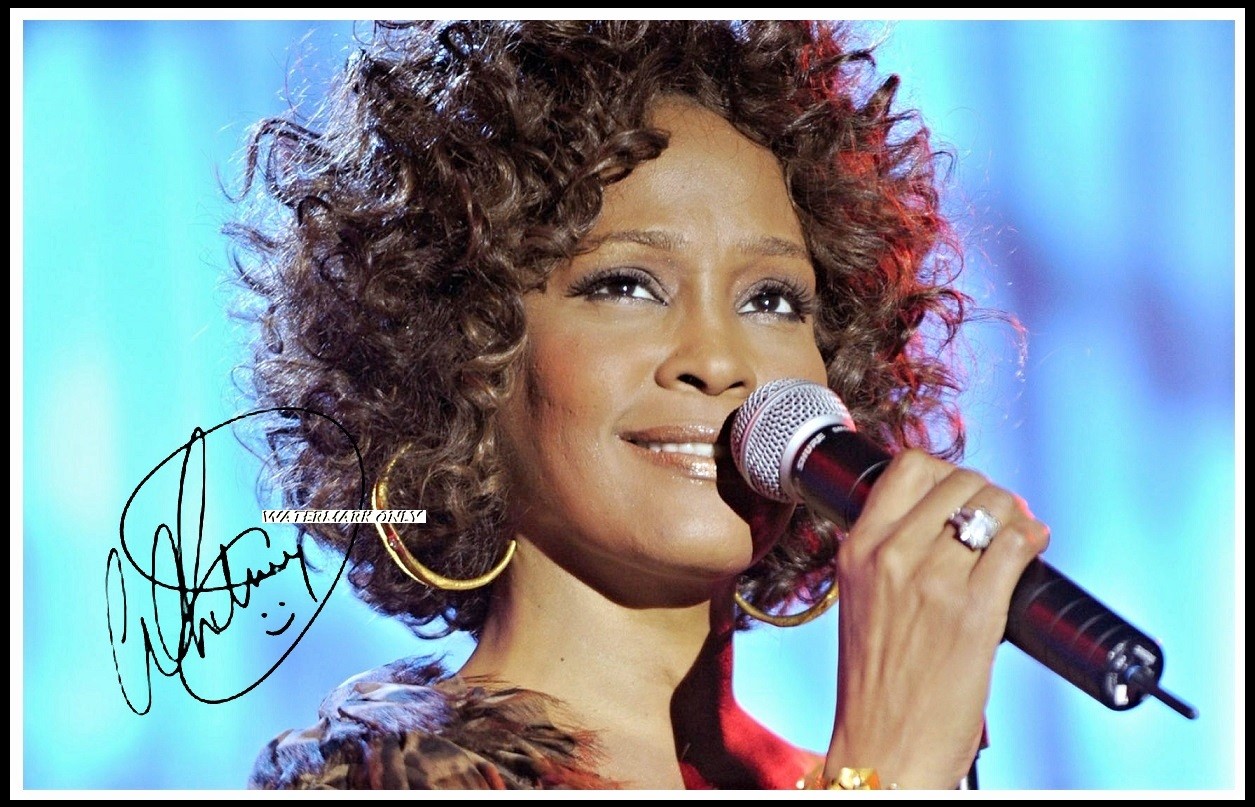 Whitney Houston, Autographed, Cotton Canvas Image. Limited Edition (WH ...