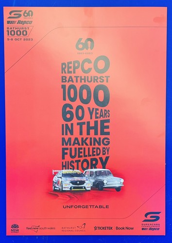 2023 Repco Bathurst 1000 Official Poster & Grid Card Shane Van ...