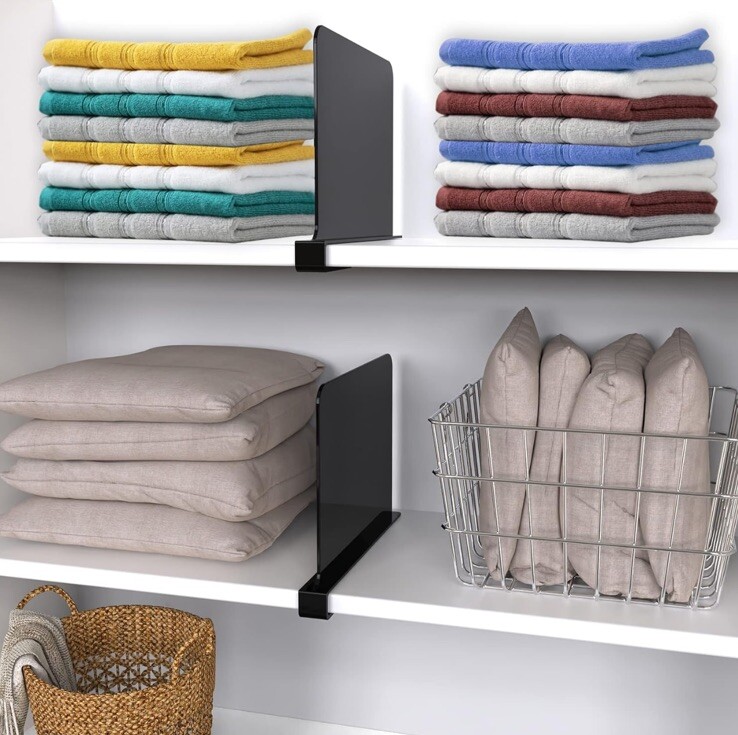 Hmdivor 6pcs Acrylic Shelf Dividers Black Closets Shelf Separation | eBay