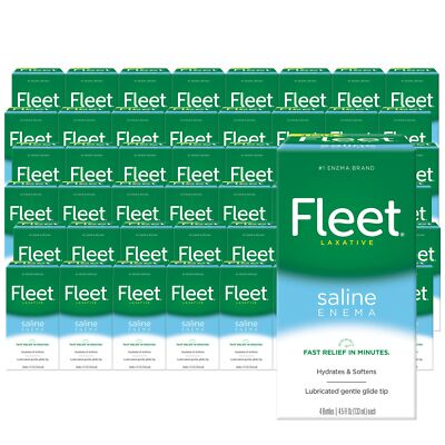 Fleet Saline Enemas 4.5 Fl Oz Pack of 48 for Fast Constipation Relief ...