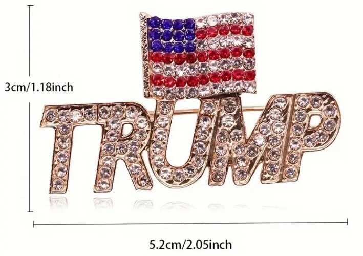 President TRUMP Brooch Pin USA American Flag Pin For Fans Gift 45-47 ...