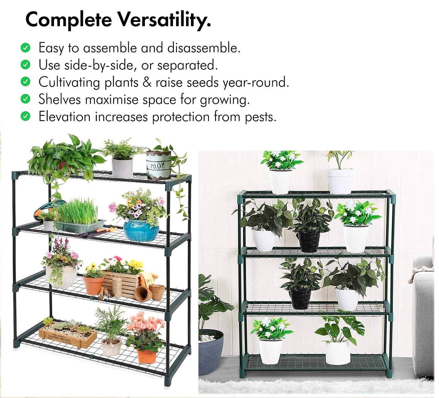 4 Tier Steel Greenhouse Staging Unit Pots Trays Display Garden Plant ...