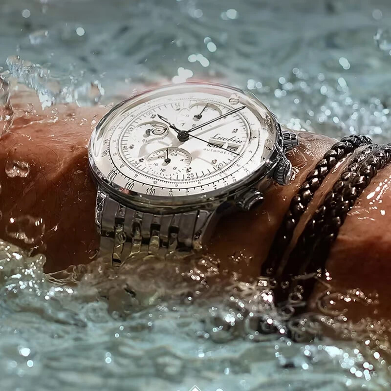 LUOBIN Mens Watch Luxury Automatic Watch For Men Chronograph Date Watch ...