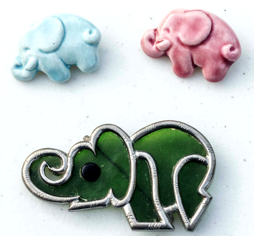Vintage Lot of 3 Cute Elephants Brooch / Pin | eBay