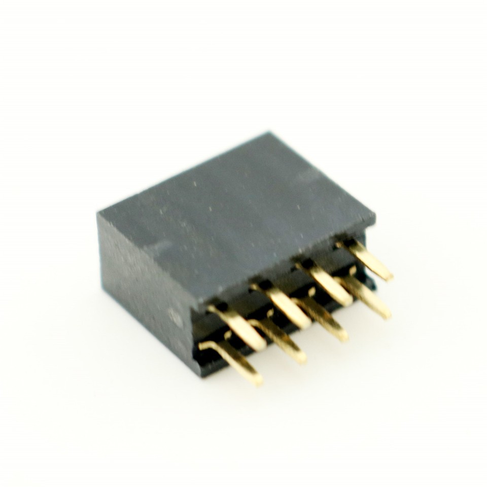 100x 2.54mm Pitch 2x4 Pin 8 Pin Female Double Row Straight Pin Header ...