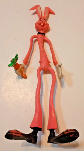 Vintage Bendy Bendable Pink Bunny Rabbit Toy 11" Tall | eBay