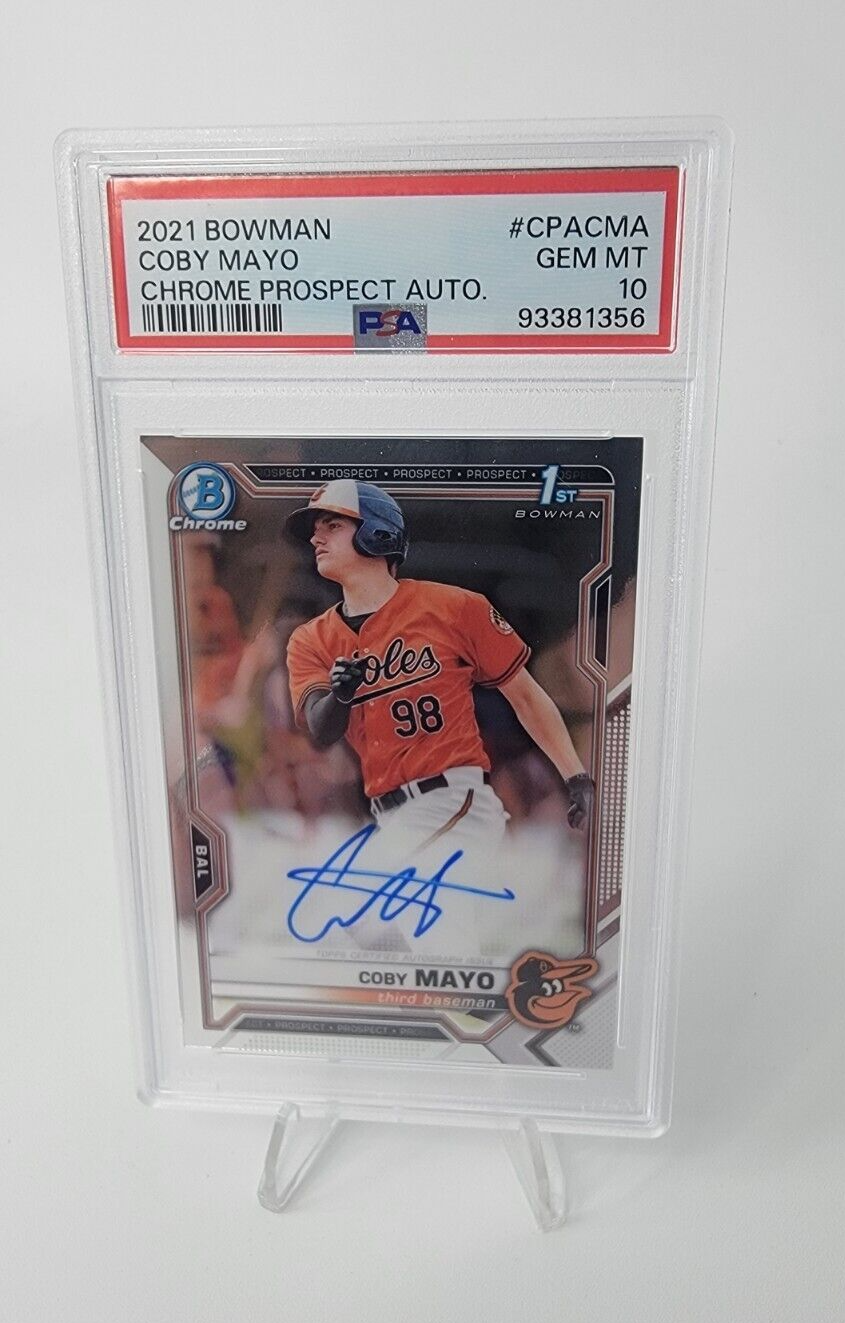 PSA 10 COBY MAYO AUTO 1st 2021 Bowman Chrome Autograph Rookie Card RC ...