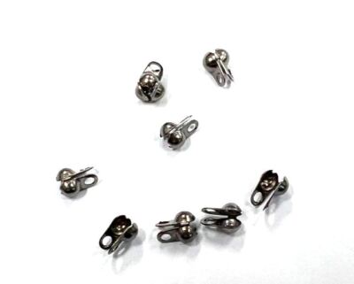 100X OPEN CLAMSHELL CRIMP BEADS TIPS BRASS CORD END KNOT COVER ...