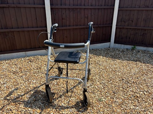 Z-Tec Folding Rollator Mobility Walker 4 Wheels with Seat Silver | eBay UK