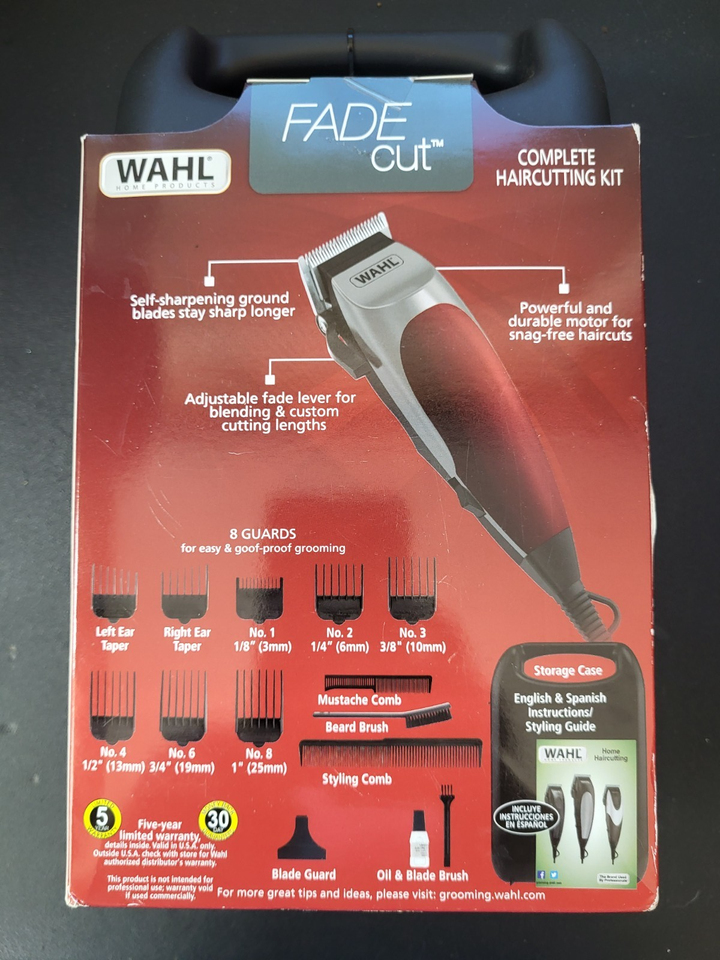 Wahl Fade Cut Styling Grooming Trimmer Home Hair Clippers Taper ...