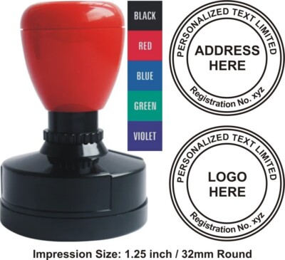 Round Custom Name Business Address Seals Company Self inking Rubber ...