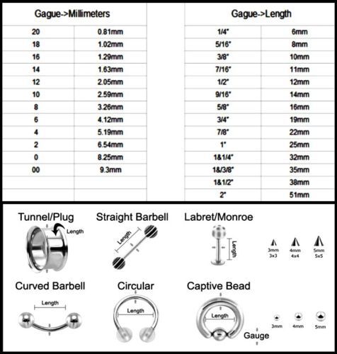 New CAPTIVE BEAD RING 6G 5/8" Surgical Steel 8mm Ball Closure body ...