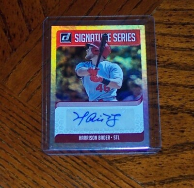 2018 Donruss Signature Series Autograph Harrison Bader RC Auto ...