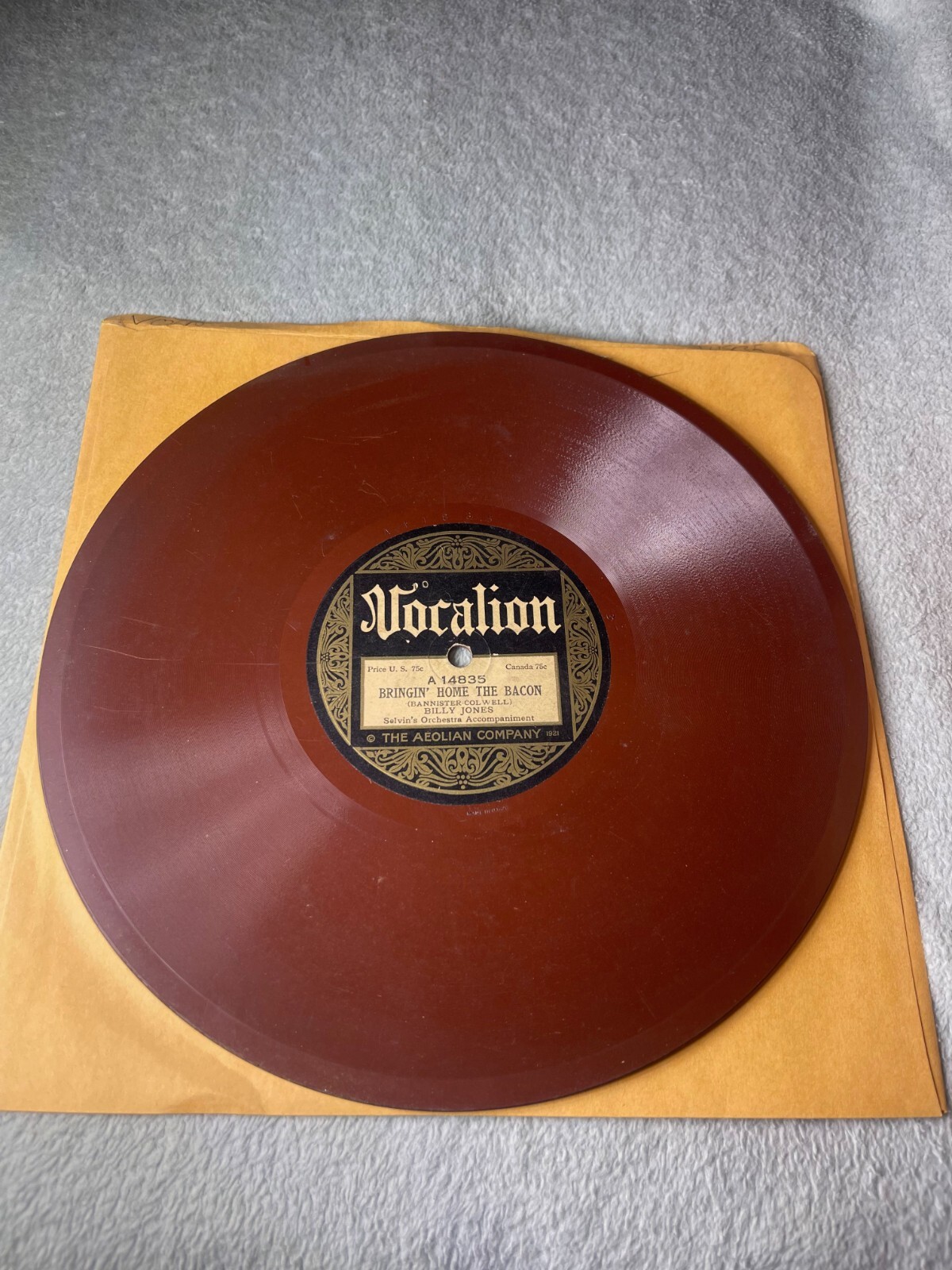VOCALION Record 78 rpm 14835 BRINGIN HOME THE BACON / NEW KIND OF MAN ...