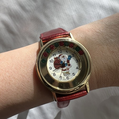 Vintage Santa Christmas Holiday Red Women’s Fashion Rhinestone Wrist ...